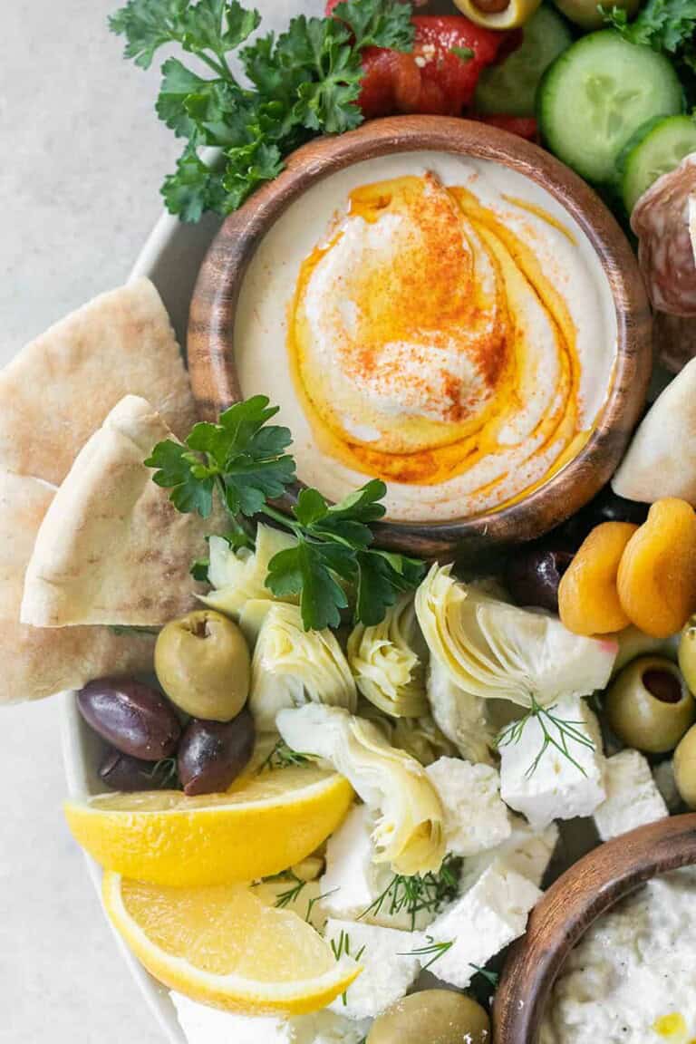 Greek Mezze Platter - Sugar and Charm