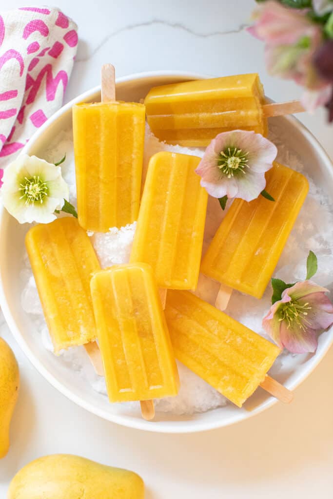 Mango Popsicles with Papaya and Ginger - Sugar and Charm