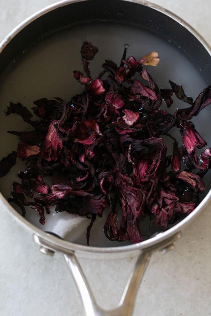 Hibiscus Simple Syrup - Sugar and Charm