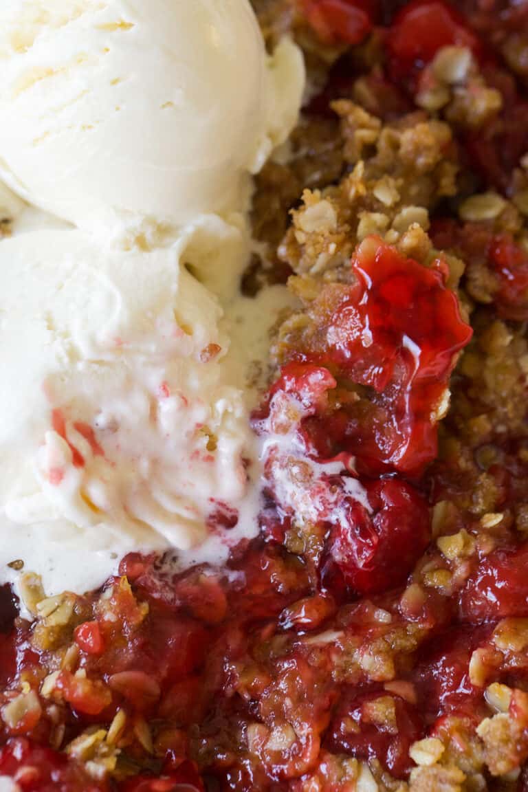 Easy Cherry Crisp Recipe - Sugar and Charm