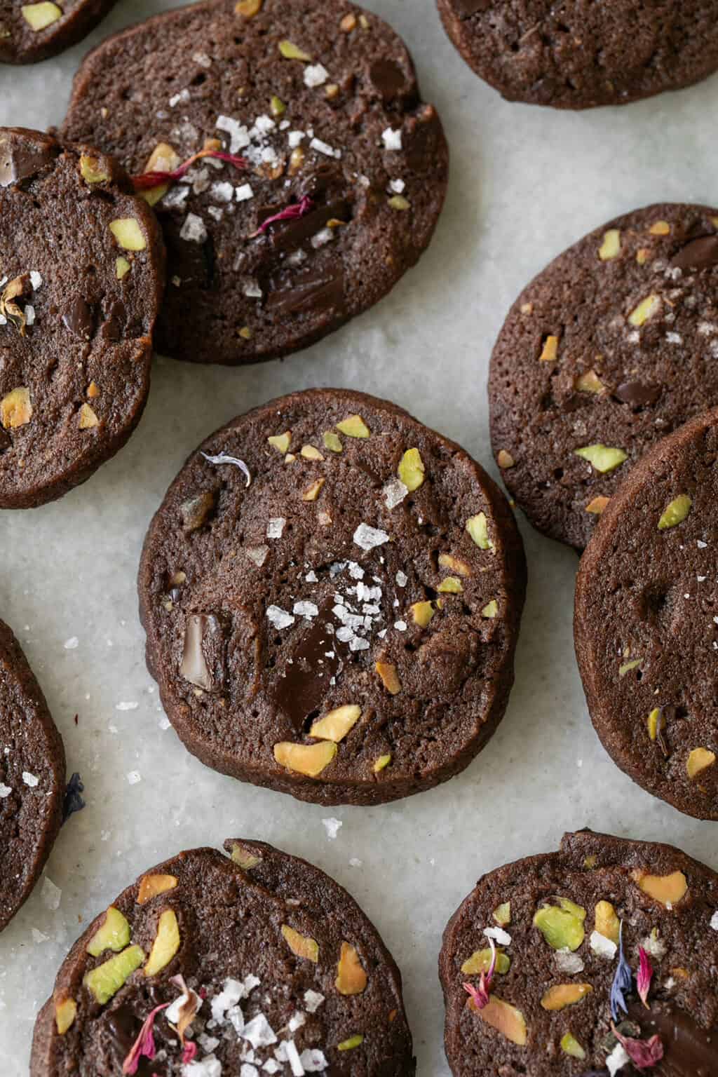 Chocolate Sable Cookies with Pistachios - Sugar and Charm