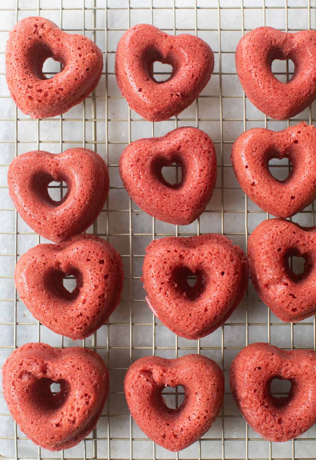 Baked Red Velvet Donuts with Cream Cheese Glaze - Sugar and Charm