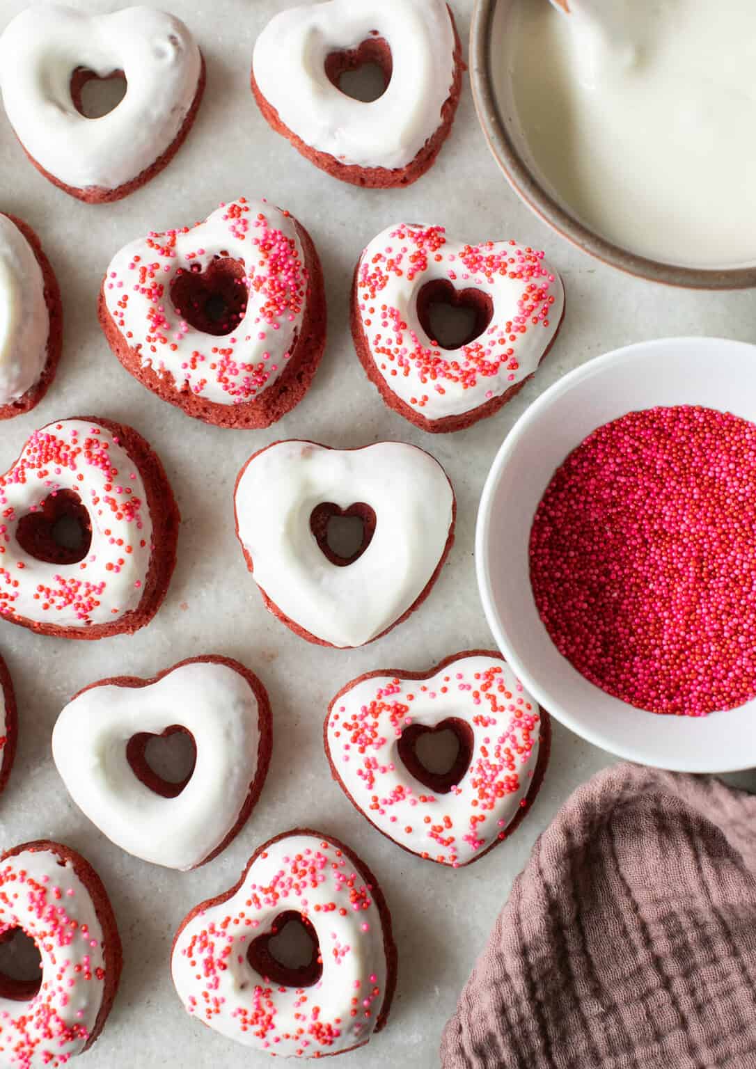 Red Velvet Cake Donuts - Sugar and Charm