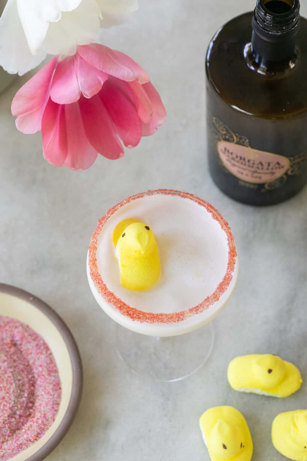 Marshmallow Peep Cocktail - Easy Easter Martini - Sugar and Charm