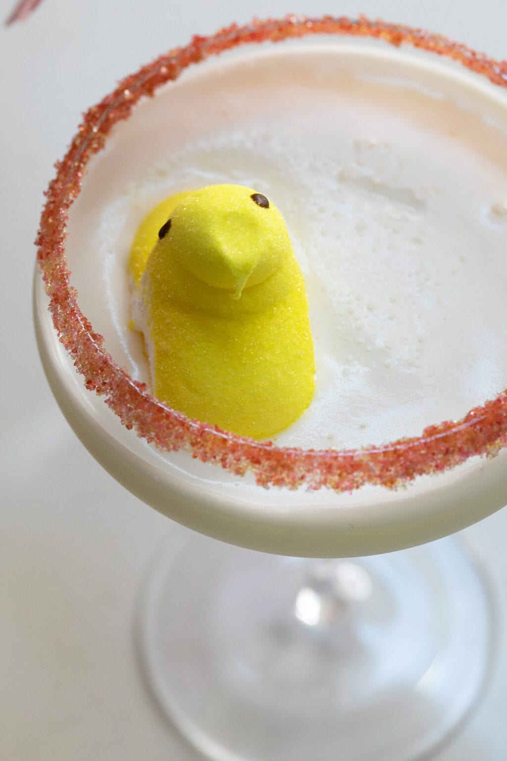 Marshmallow Peep Cocktail - Easy Easter Martini - Sugar and Charm