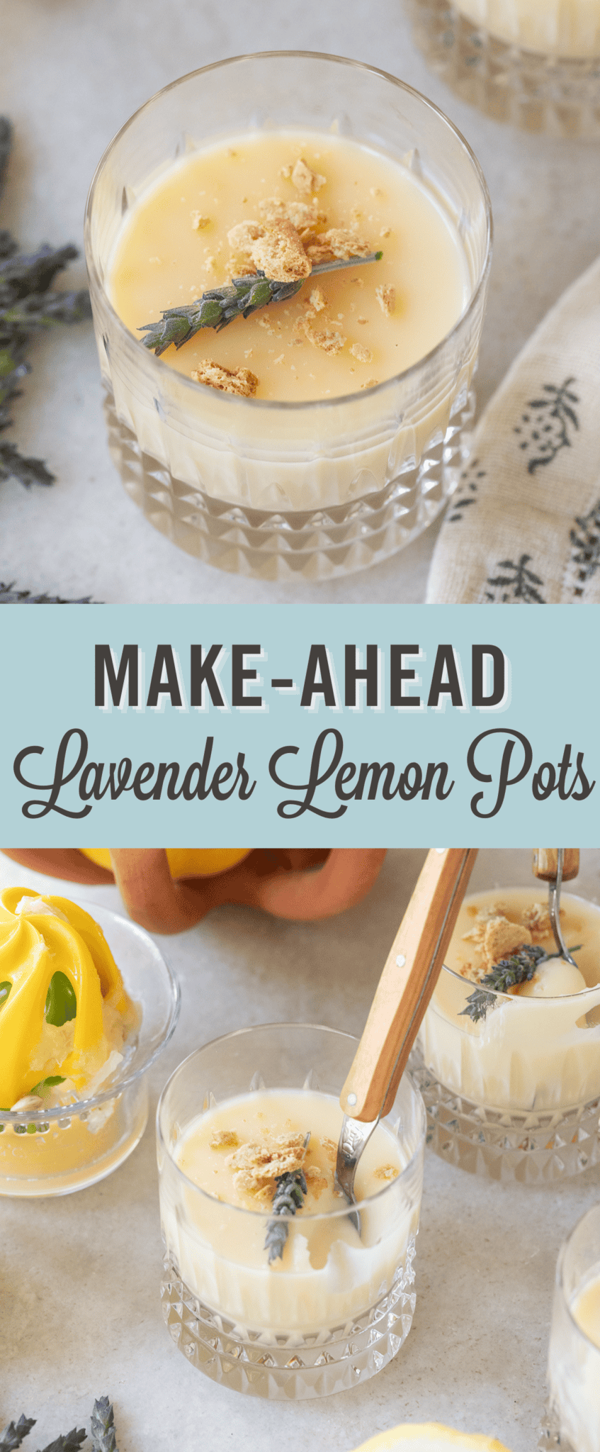 Easy Lemon Pots Recipe with Lavender - Sugar and Charm