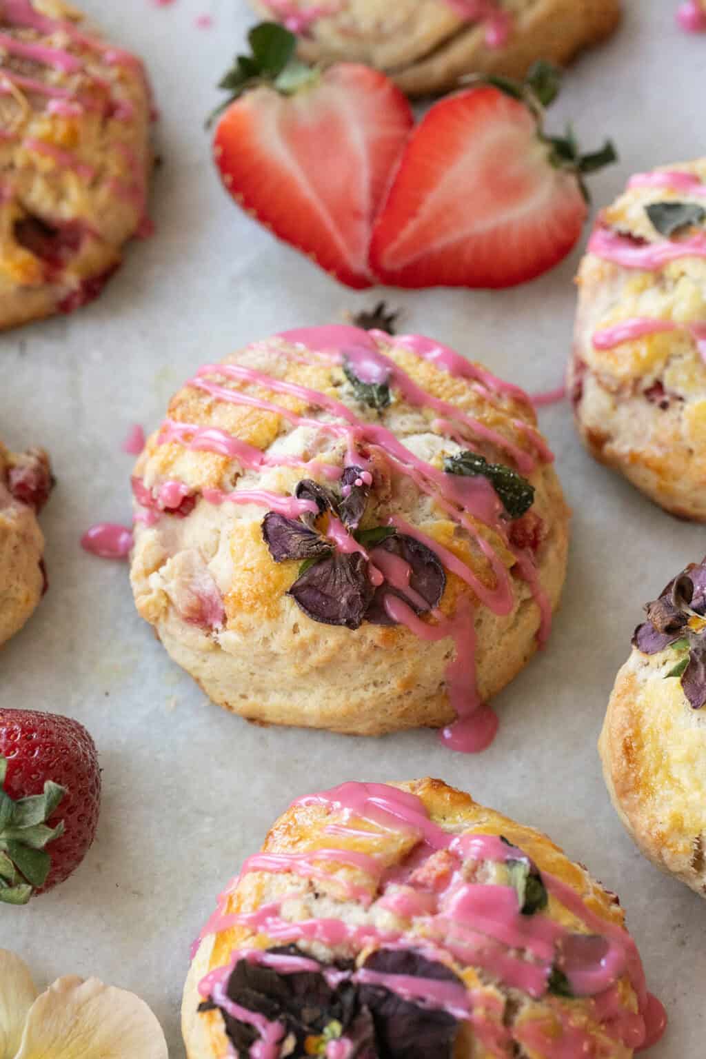 Strawberry Scones - Sugar and Charm